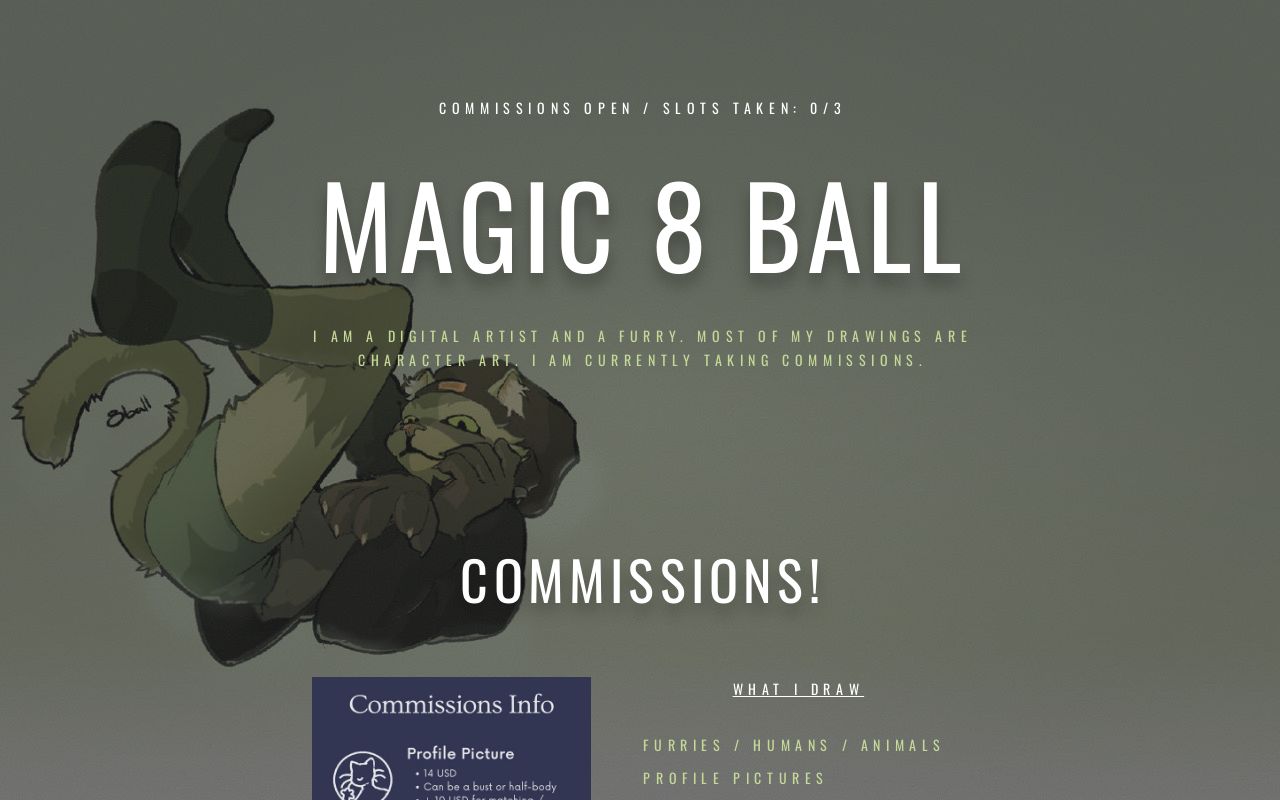 Magic 8 ball's art
